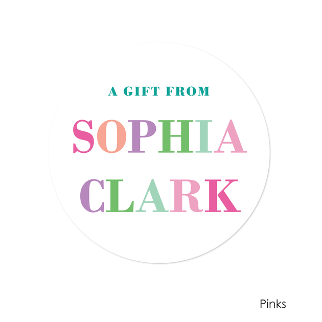 PERSONALIZED CIRCLE RAINBOW BLOCK STICKERS – Preppy Prodigy®