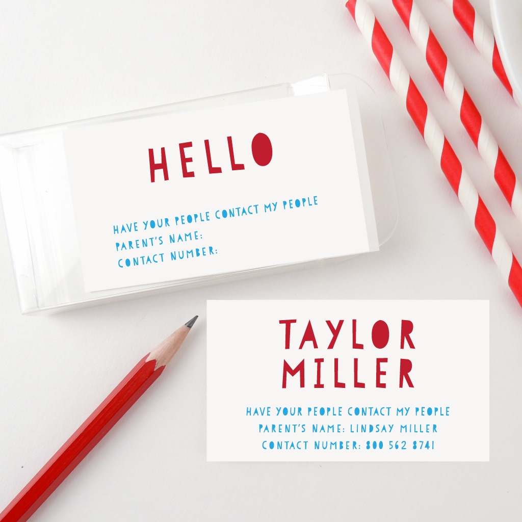 Hello Calling Card, Mommy Calling Card, Play Date Calling Card – Preppy ...