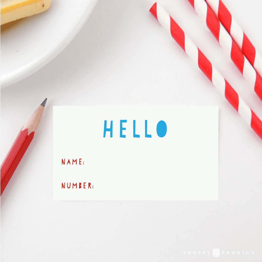 Hello Calling Card, Mommy Calling Card, Play Date Calling Card – Preppy ...