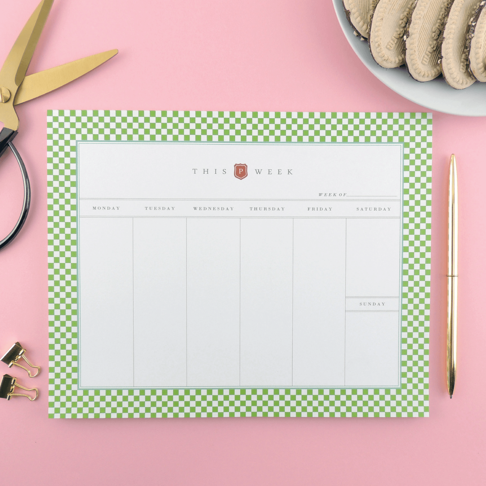 Preppy Checkers Weekly Desk Notepad – Preppy Prodigy®