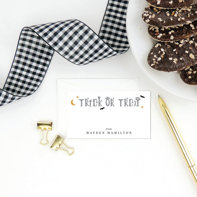 HALLOWEEN GIFT ENCLOSURE CARD SET, TRICK OR TREAT – Preppy Prodigy®